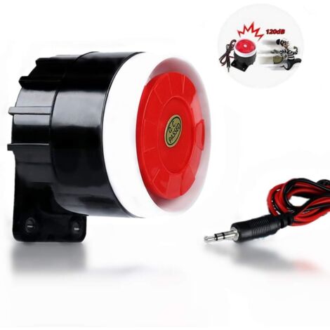DC 12V Mini Red Wired Horn Siren Sound Alarm System Warning Horn for ...