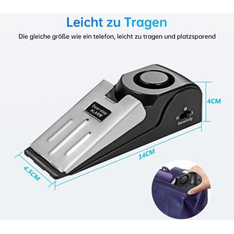 Door Wedge, Door Stop with Alarm, Non-Slip Rubber Door Stops, 3 ...