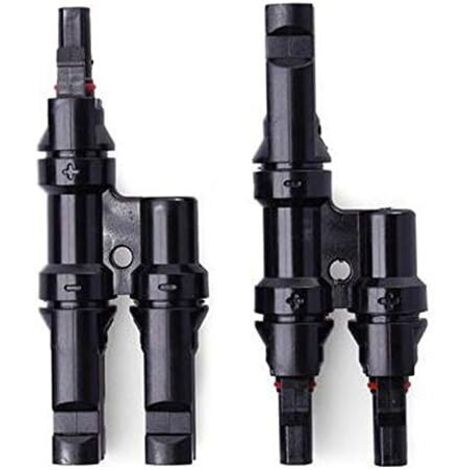 Pair Solar Panel T/Y Branch Connectors Splitter Cable Coupler MMF and ...