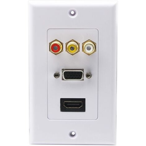 3RCA + HDMI + VGA Wall Plate HDMI Component Composite Audio Video ...