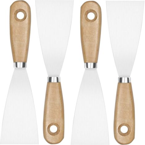 Heat Gun Accessories, Putty Spatula, 4Pcs Paint Scrapers with Wooden ...