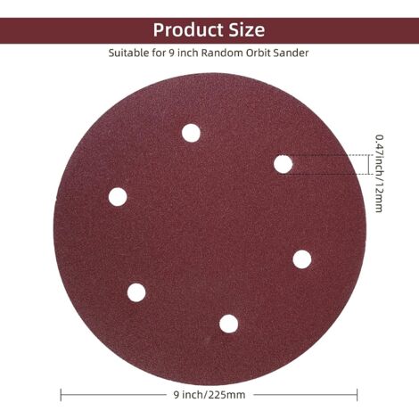 225mm Sanding Disc 80 Grit, 30 Pcs Circular Sanding Disc, Sandpaper for ...
