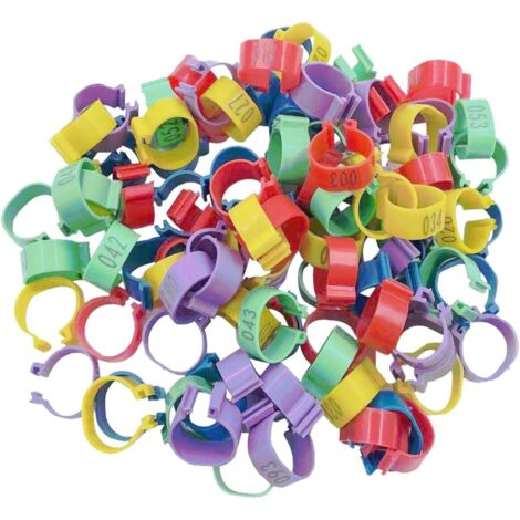 Poultry Clamp Rings 100pcs 10mm Lettering Mixed Color Chicken Leg Rings ...