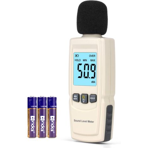 Portable sound level meter with backlight (beige-white)