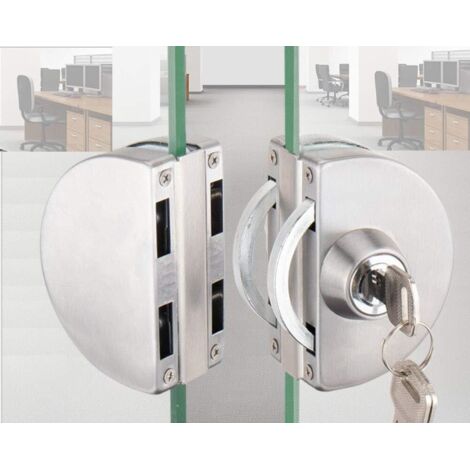 Double Glass Door Lock 304 Stainless Steel Both Sides Open Frameless ...
