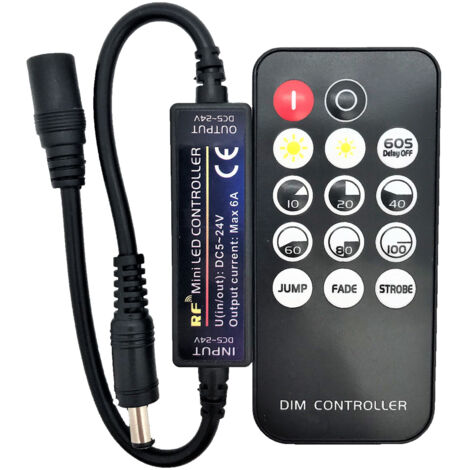 Mini 14 Key RF Dimmer Controller for FCOB 3014 5630 5730 3528 LED ...