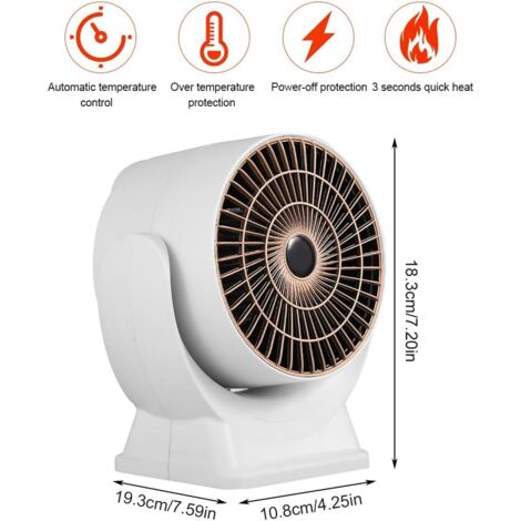 800W Mini Heater, Energy Saving Mini Fan Heater with 3S Fast Heating ...