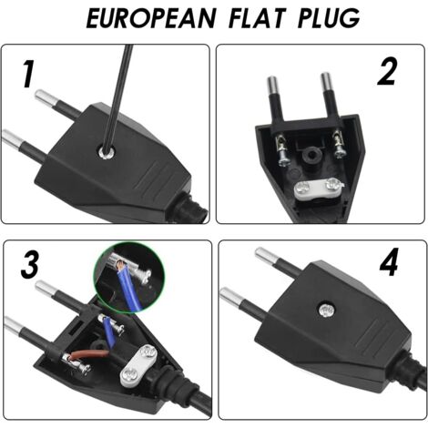 Flat Electrical Socket European Plugs Euro Flat Power Plug Flat 250V 2 ...