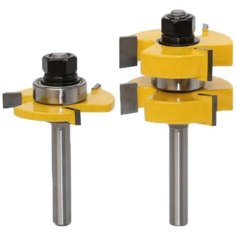 Tongue and Groove Router Bit Set 8mm Shank 1-1/4 Inch Blade Length T ...