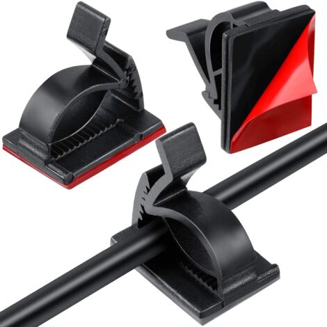 60 Pieces Mini Outdoor Cable Clips with Adhesive Strips Light Clips ...