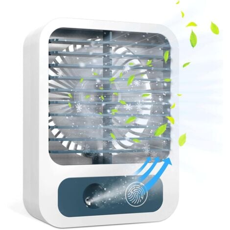 Mini Desk Fan, Mist Fan with 60ml Water Tank, 3 Speeds USB Rechargeable ...