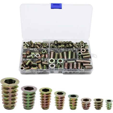 230 Pieces Zinc Alloy Hexagon Threaded Insert Nuts Threaded Insert Nuts ...