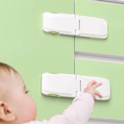 2 Pack Child Safety Drawer Locks Strong Adhesive Kitchen Cabinet Drawer ...