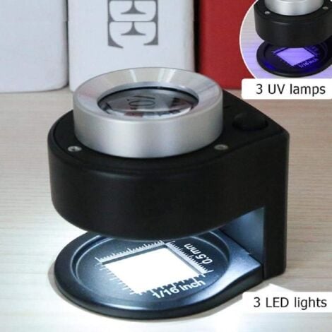 30X Illuminated Magnifying Glass, 6 Lights Desktop Metal Magnifier ...