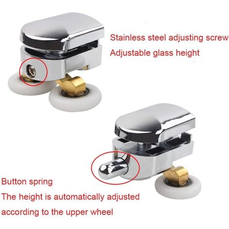 Shower Door Rollers, Plastic Door Wheels, for DIY 4-6mm Glass, 23mm ...