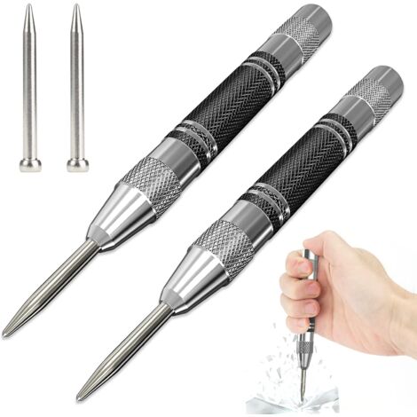 2 Pcs Automatic Center Punch - Spring Loaded Center Punch for Wood ...