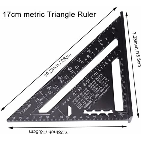 Multifunction Carpenter Square 18cm and 30cm, Metal Aluminum Triangle ...