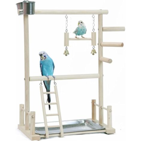 Wooden Parrot Perch, Parrot Playground Ladders and Feeders - Cockatoo ...