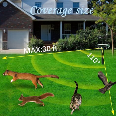 Ultrasonic Rodent Repeller with Motion Detector, Waterproof Outdoor Cat ...