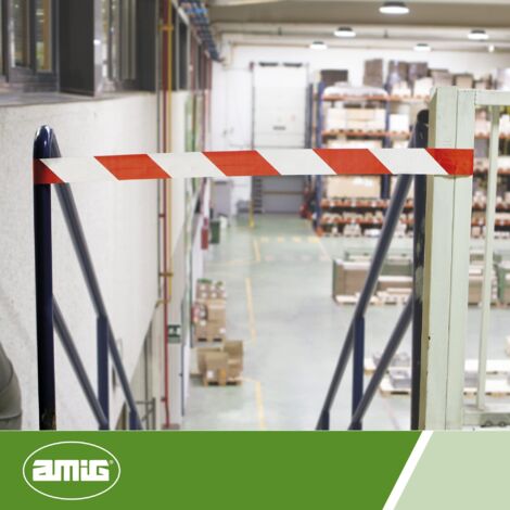 Red and White Area Marking Tape - 70mm x 33m, Warning Marking Tape for ...