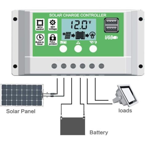 30A Solar Panel Charge Controller Regulator for 12V/24V Lead Acid ...