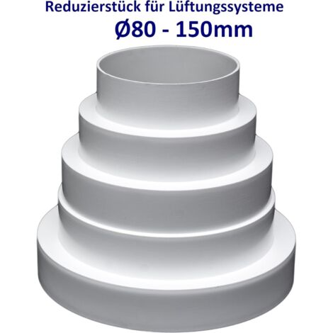 Universal round reducer for ventilation system with a diameter of 80 ...