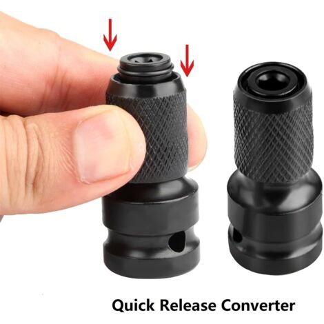 Impact Socket Driver Bit, 1/2" Square to 1/4" Hex Socket Adapters, for ...