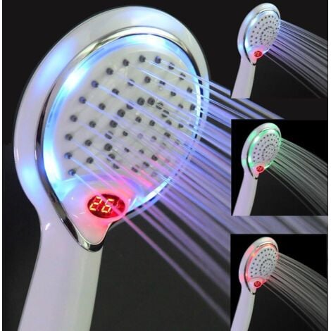 LED Shower Head, LED Shower Head Hand Shower, 3 Colors Temperature ...