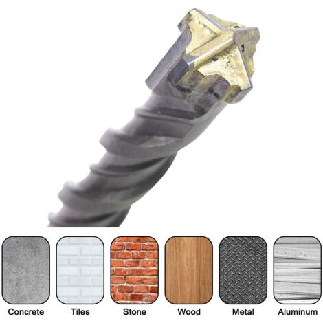 Concrete Drill Bits, 9PCS (5mm16x160mm) Tile Drill Bit, SDS-Plus ...