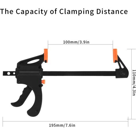 4 Pieces One-Handed Bar Clamps, Ratchet Bar Clamp, Quick Release ...