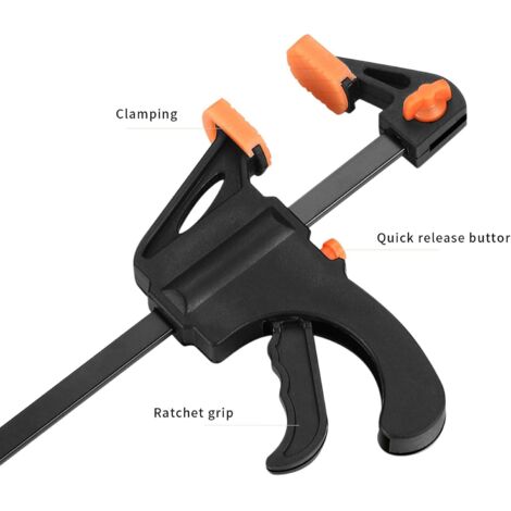 4 Pieces One-Handed Bar Clamps, Ratchet Bar Clamp, Quick Release ...