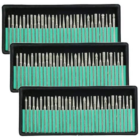 Diamond Burr Bits Drill Glass Metal Gem for Dremel Grinding Rotary Tool ...