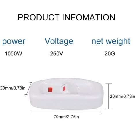 Cord Switch With, Rocker For Lamp, Cord Switch, Lamp Switch, Inline On ...