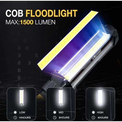 Rechargeable LED Work Light, COB Inspection Lamp, Torch with Magnetic ...
