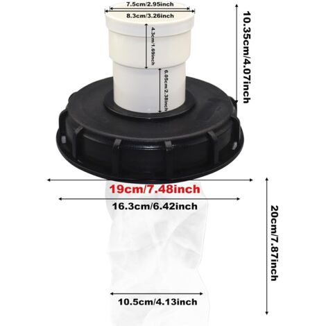 Type T IBC Lid Filter, 163mm Nylon Rainwater Filter, Washable with Lid ...