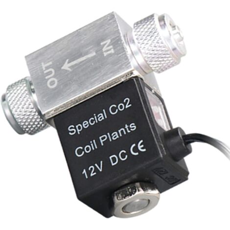 Solenoid Valve for Aquarium CO2 System Regulator DC 12V Output Connect 46mm Tube or Bubble ...
