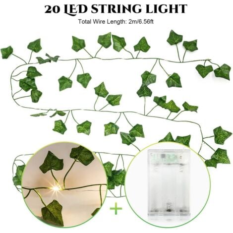 Leaf String Lights, 2m Ivy Vine String Lights, 20 LED Lights, Spring ...