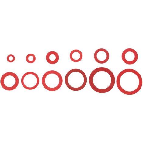 600 Pcs Red Steel Paper Fiber Flat Washers Kit Assorted Insulation Gasket