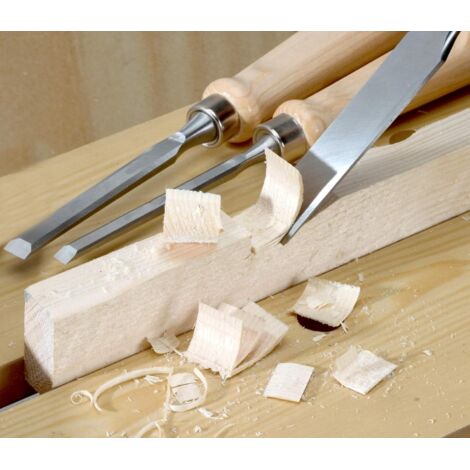 4pcs Carpenter Chisel Set Wooden Handle Multi-Color (8mm+12mm+18mm+24mm)