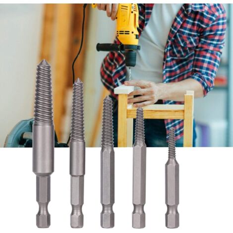 Screw Drill Bits, Stud Removal Tool, 5Pcs Broken Screw Extractor Hex ...