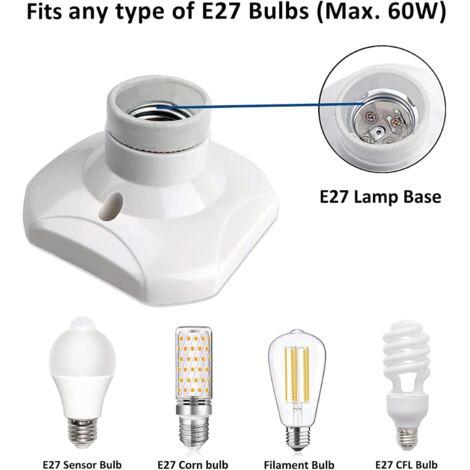 E27 Screw Ceiling Socket, E27 Garage Socket, AC 220-240V, LED Bulb ...