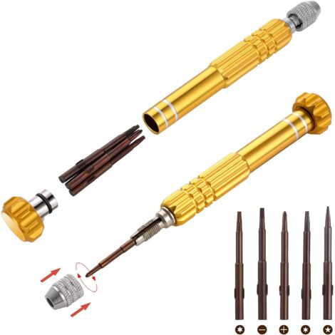Mini Screwdriver Set, 5 in 1 Multi-Function Screwdriver Set Slotted and ...