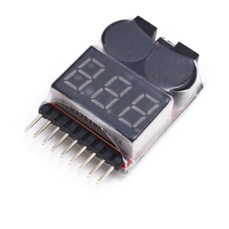 1-8s Lipo Battery Tester Monitor Buzzer Low Voltage Alarm Voltage ...