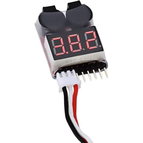 1-8s Lipo Battery Tester Monitor Buzzer Low Voltage Alarm Voltage ...