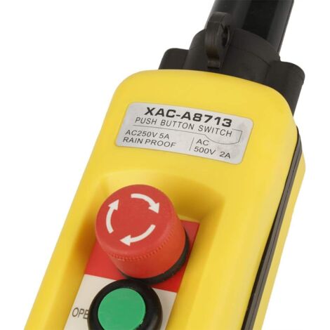 Crane Chain Hoist Push Button Switch with Emergency Stop, Station Pendant Lift Controller, Chain ...