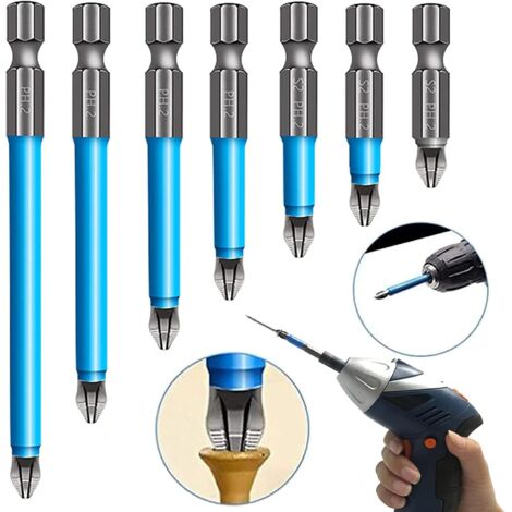 7 Pcs Magnetic Hex Shank Anti-Slip Drill Bit Set Lightweight Durable ...
