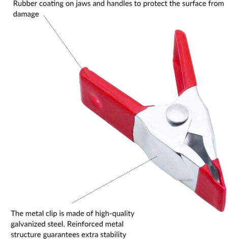 Metal Spring Clamp 12 Pcs Metal Spring Clamp Rubber Coated 50mm/100mm ...