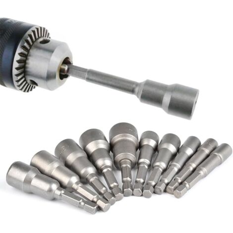 10Pcs Magnetic Hex Socket Set 6-15mm Impact Driver Socket, Magnetic Hex ...