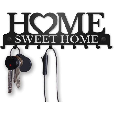 Sweet Home Decorative Wall Key Holder (10 Hooks), Metal Key Rack for ...