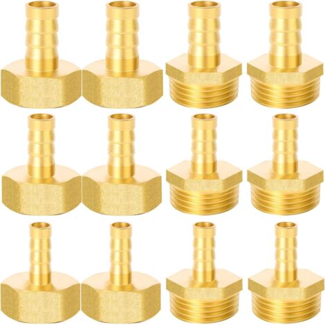12pcs 1/2" Hose Connector 8mm 10mm 12mm Male Thread & Female Thread for ...